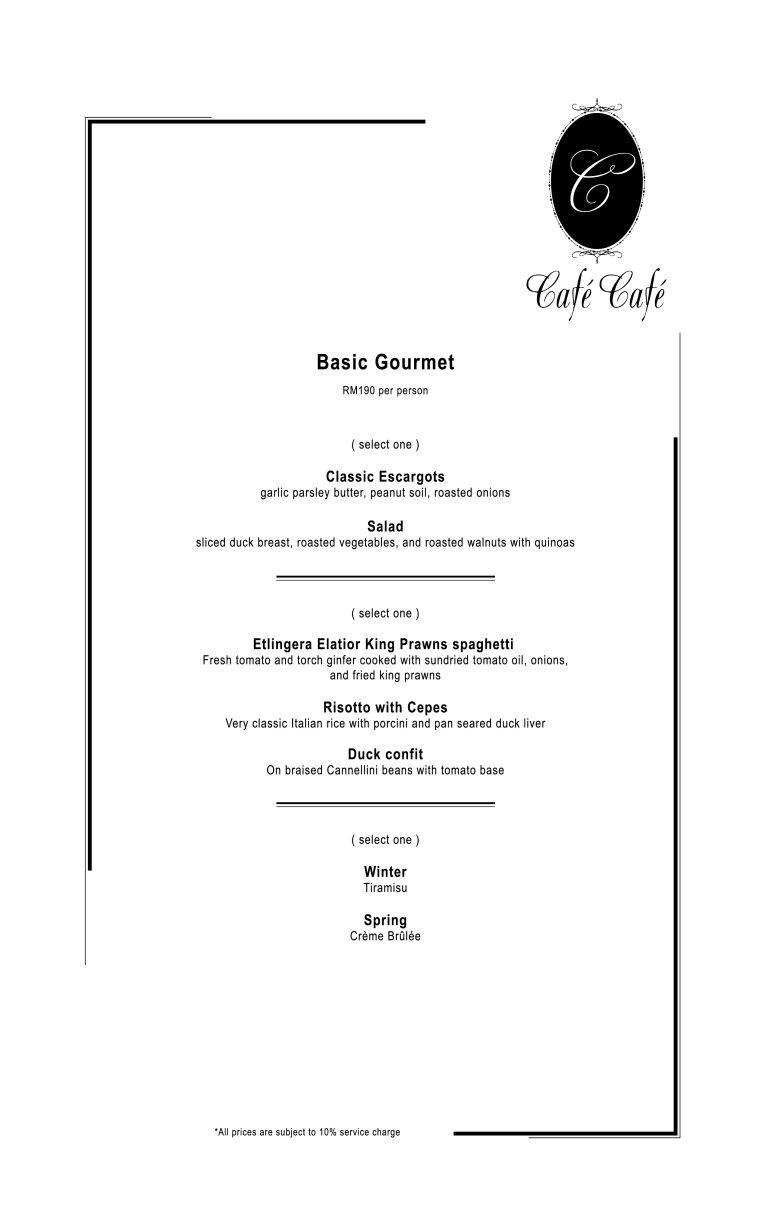 Cafe Cafe MY | Set Menu